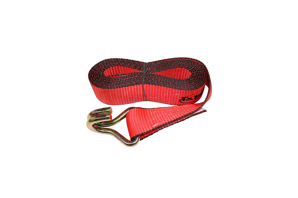 2" x 12' Red Strap with Wire Hook — CargoControlStore