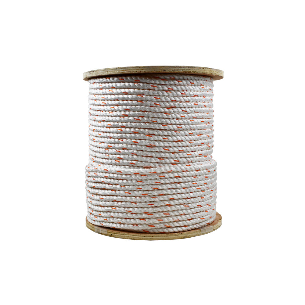 Poly-Dac Cal Truck Rope, 3/8'' x 600', White/Orange — CargoControlStore